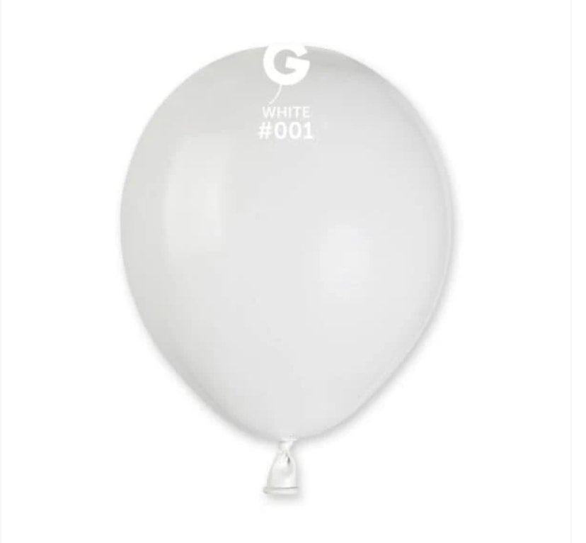 5" WHITE #001 | Majestic Party Rentals Balloon Store